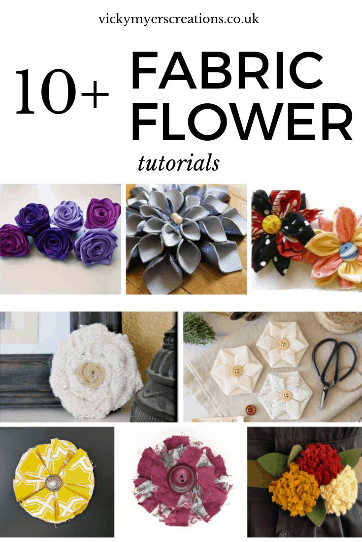 10+ Easy fabric flower tutorials – VickyMyersCreations