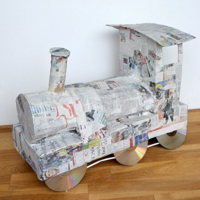 Cardboard Train #festivalofthrift · VickyMyersCreations