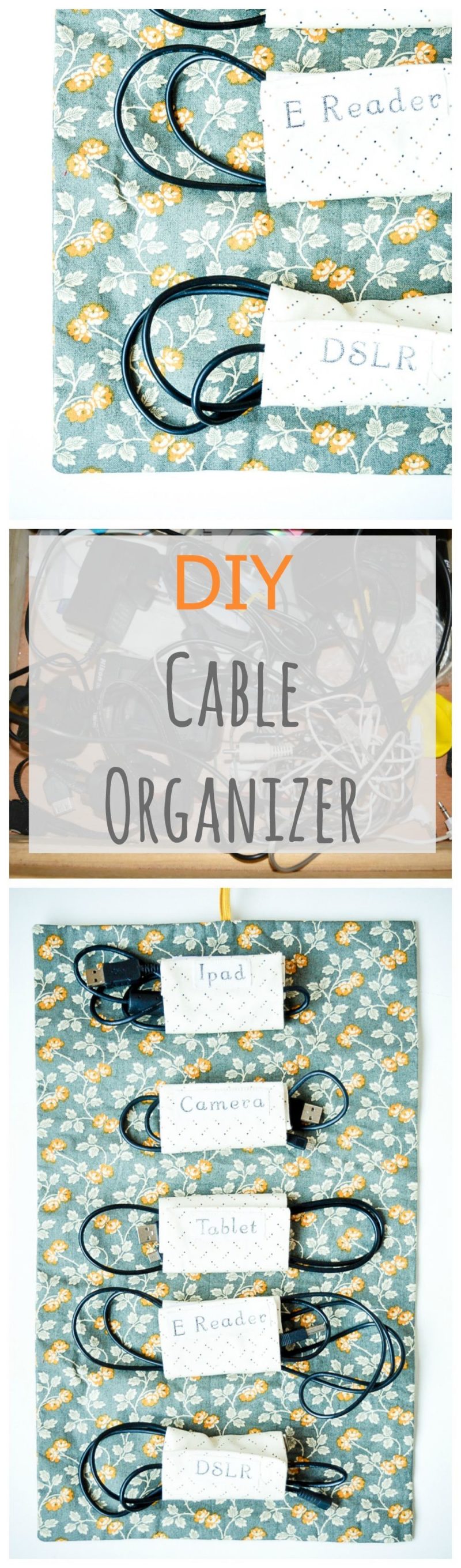 Fabric Cable Tidy, Cable Roll DIY · VickyMyersCreations