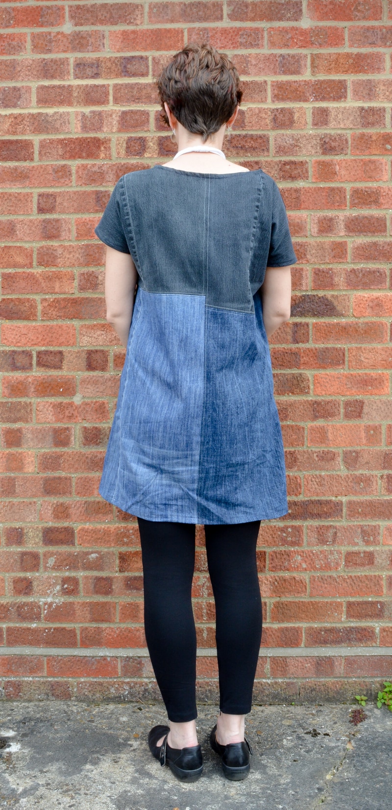 Upcycled Essential Denim Dress Pattern Review · VickyMyersCreations