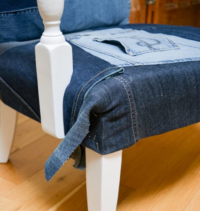Denim Upcycled Bedroom Chair · VickyMyersCreations