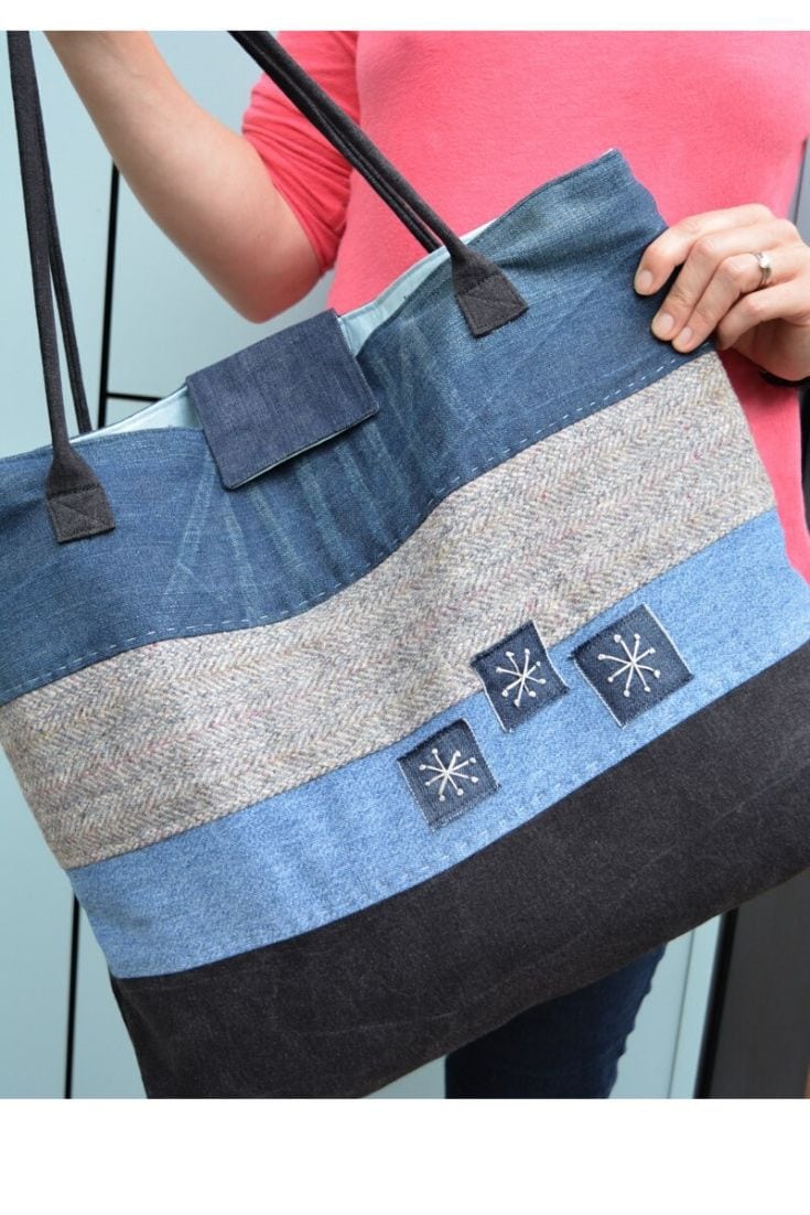 Large Denim Tote Bag Pattern Hack · VickyMyersCreations
