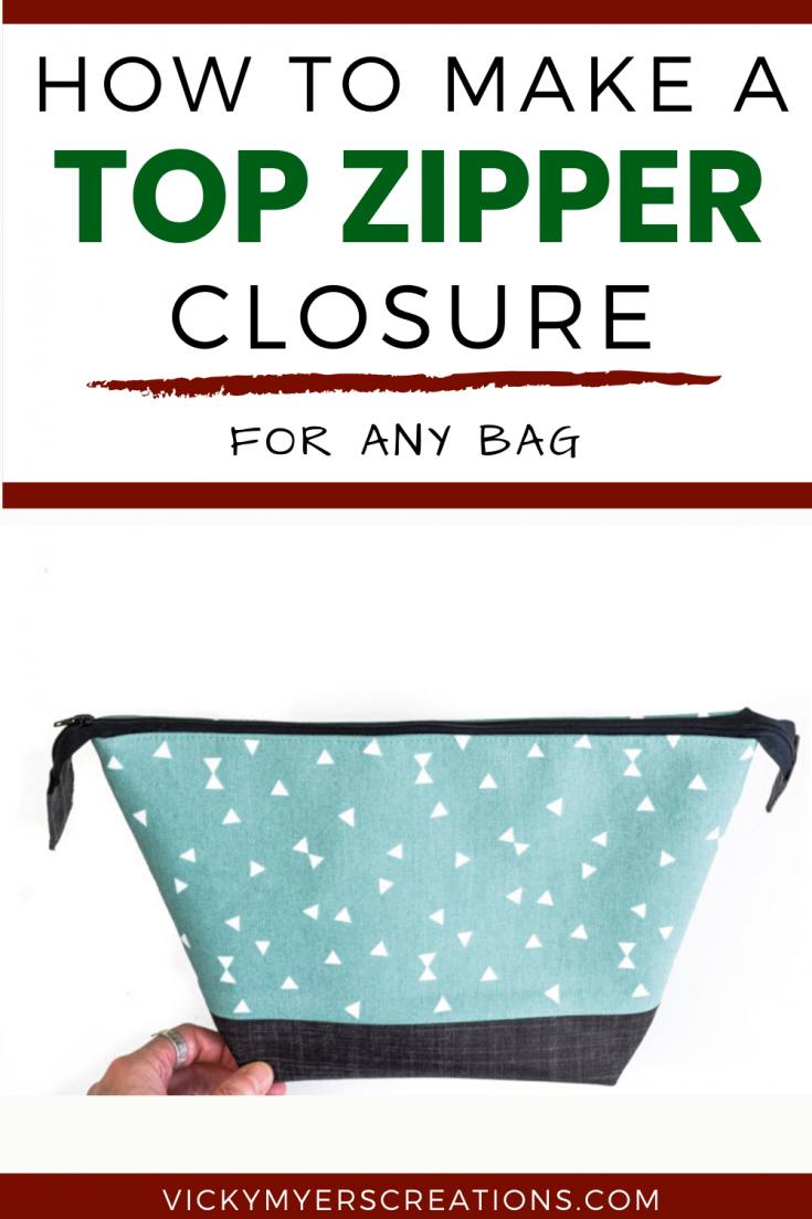 How to make a top zipper closure for a bag · VickyMyersCreations