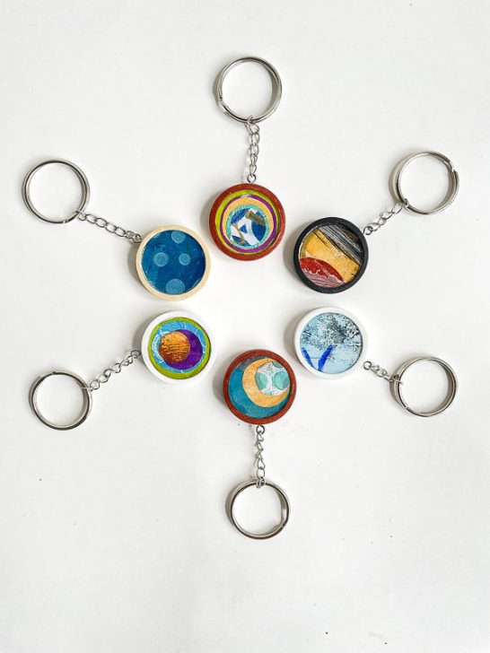 Crafting a Personalized DIY Keychain with Paper Collage and Resin ...