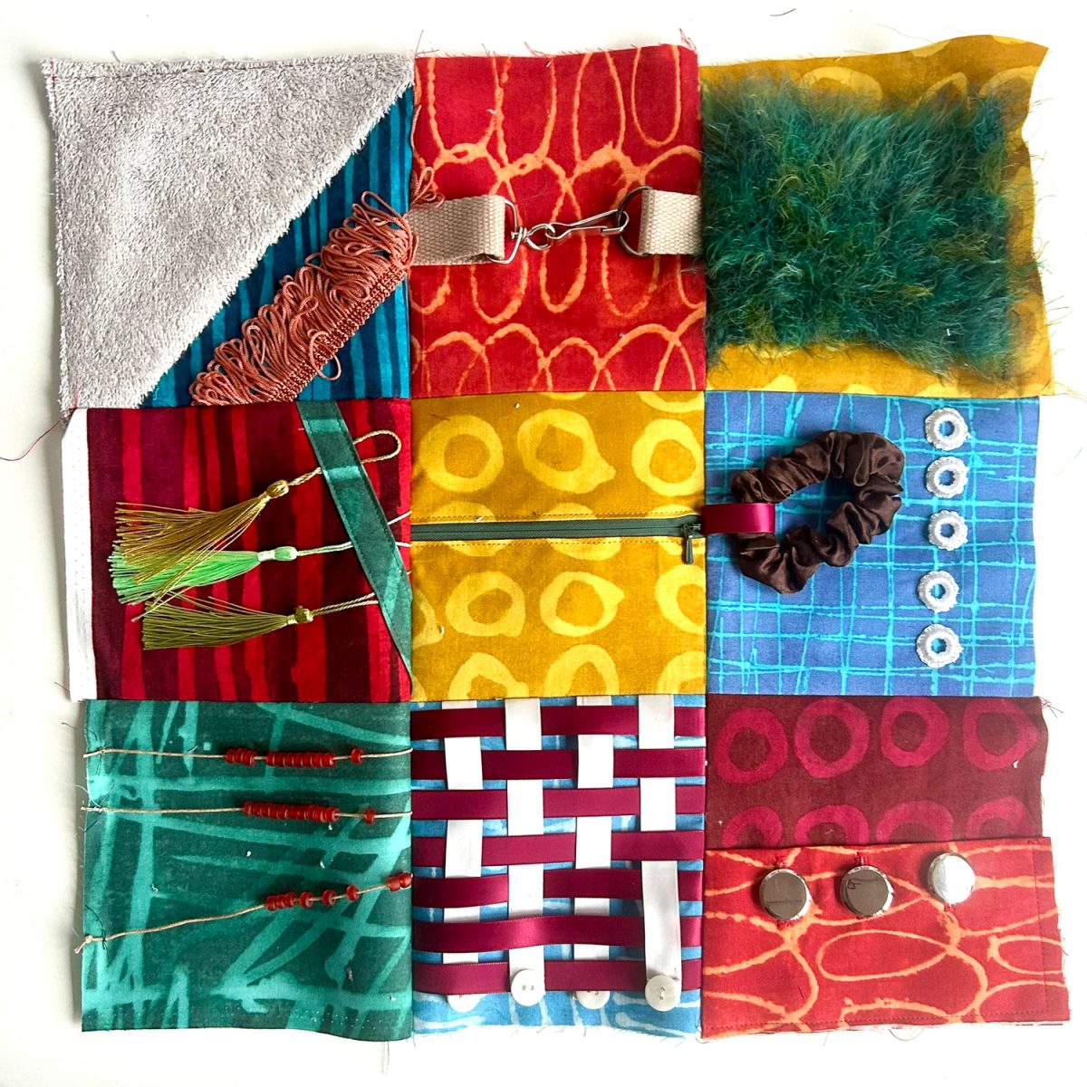 Easy DIY Fidget blanket for dementia · VickyMyersCreations